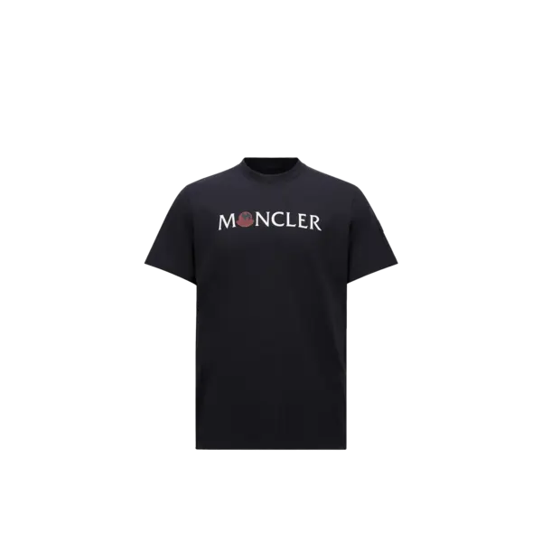 Moncler Punctuation Logo Cotton T-shirt - Blue