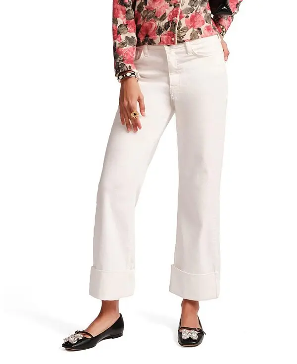 FRANCES VALENTINE Smarty Cuffed Jeans - White
