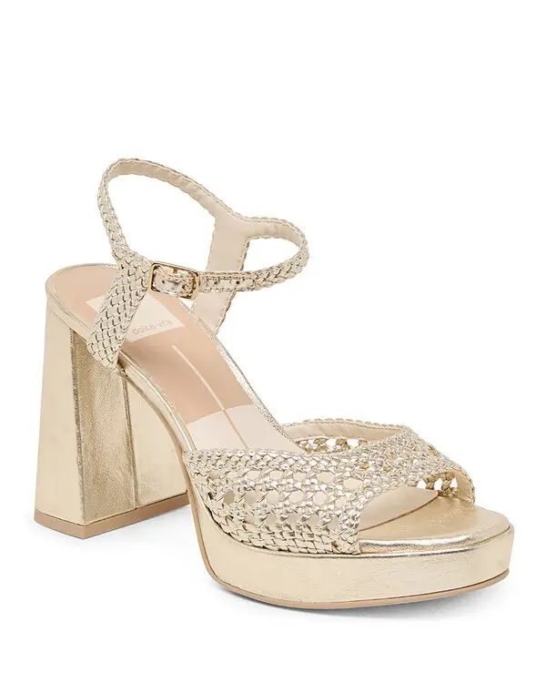 Dolce Vita Peyten Platform Sandals - Light Gold