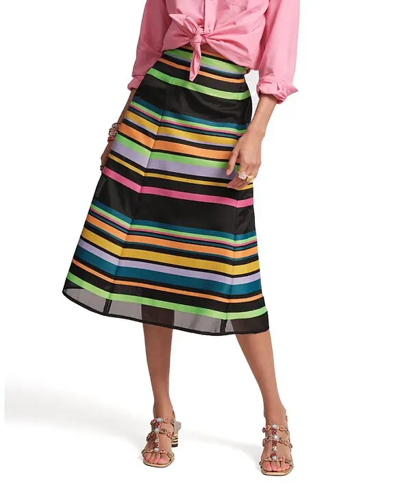 FRANCES VALENTINE Mercer Striped Midi Skirt - Multi