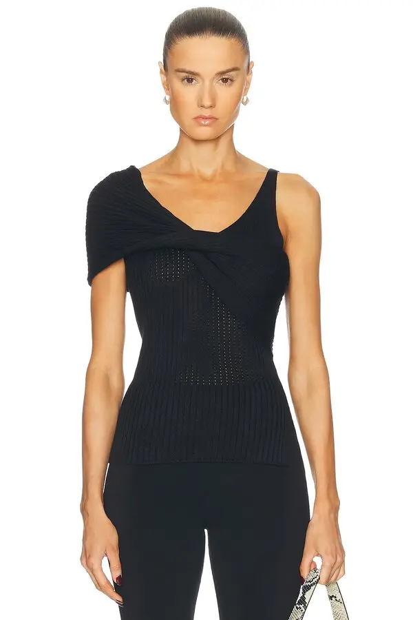 HOUSE OF DAGMAR Draped Knit Top
