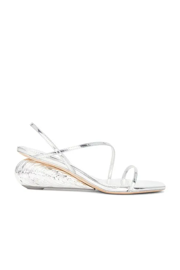 Simkhai Bridget Oyster Shell Wedge Sandal - Silver