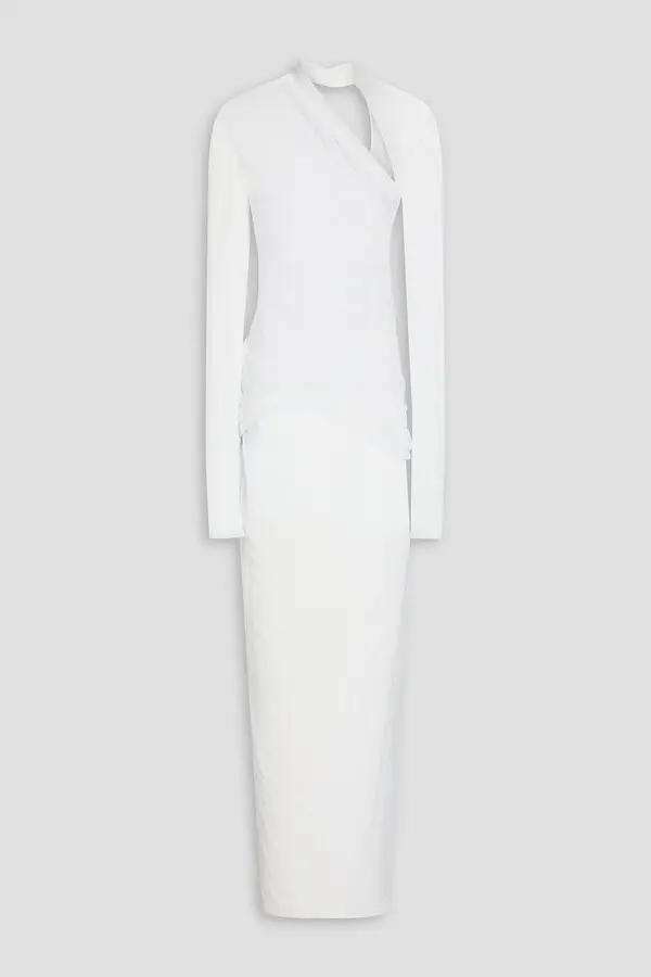 Jacquemus Piombone Draped Tulle Maxi Dress