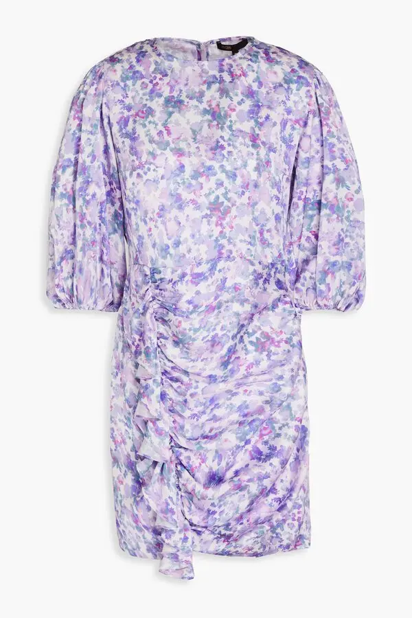 Maje Printed Satin Mini Dress