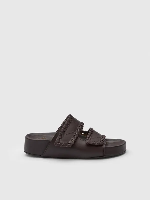ATP ATELIER Furlo Stitch Leather Sandals - Walnut