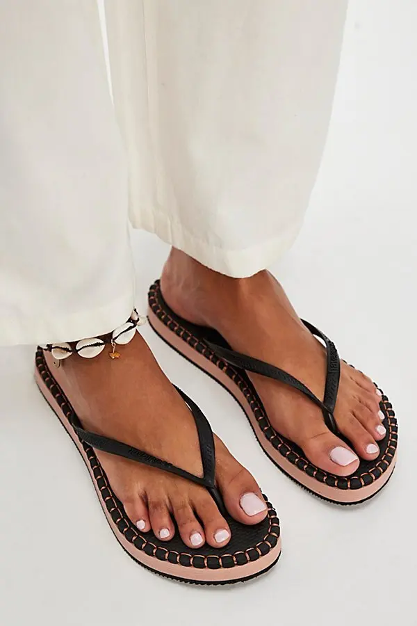 Havaianas Slim Flatform Loop Flip Flops - Black