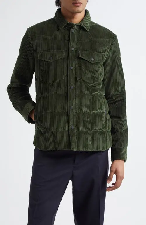 Moncler Gelt Corduroy Down Shirt Jacket - Thyme