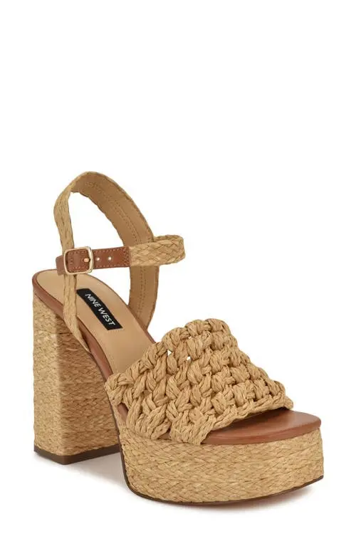 Nine West Vadyn Platform Wedge Sandal - Medium Natural