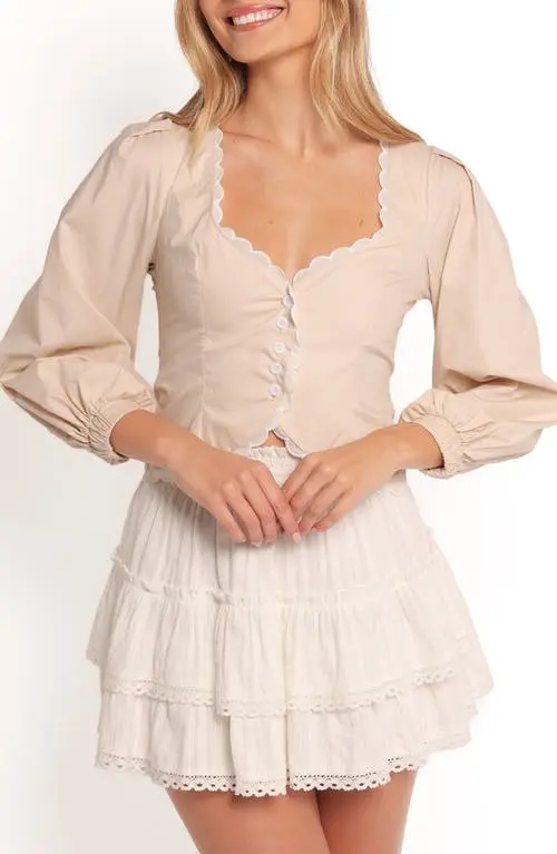PETAL & PUP Nolette Scallop Trim Top