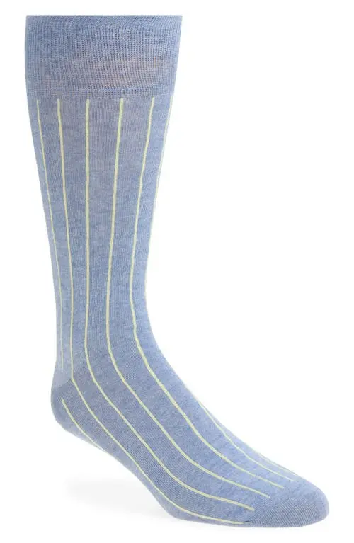 Nordstrom Stripe Cotton Blend Dress Socks - Blue- Yellow