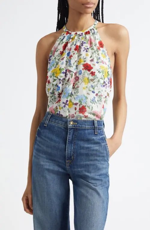 Alice + Olivia Erna Floral Cotton & Silk Top - Dollhouse