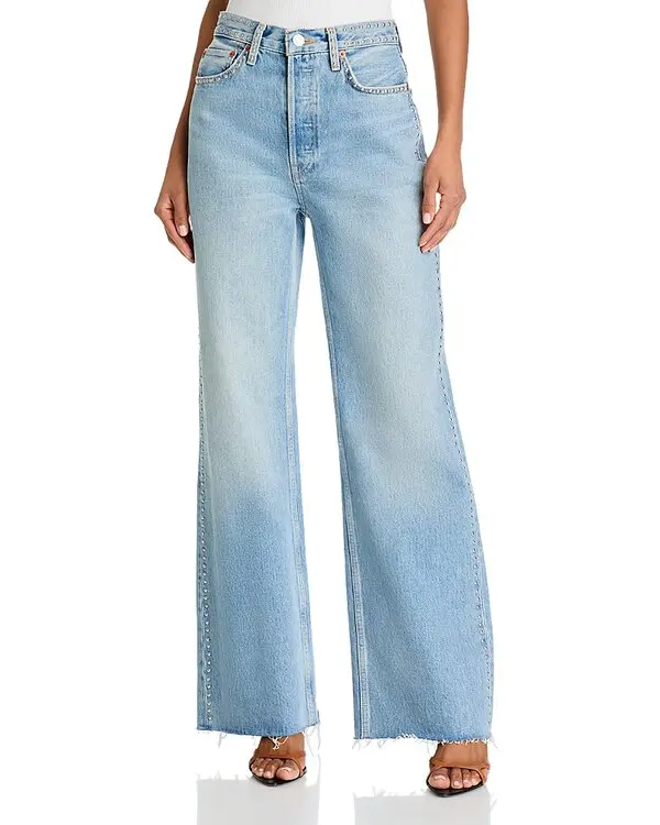 RE/DONE 70s Studded Ultra High Rise Straight Leg Jeans