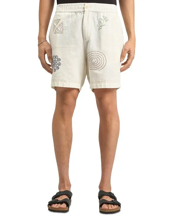 WAX LONDON Kurt Printed 7.28" Shorts - Ecru/multi