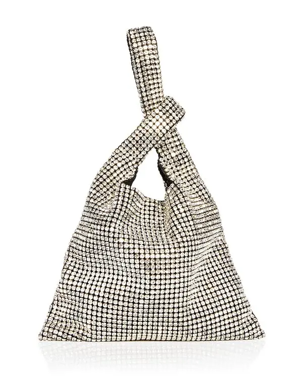 Aqua Small Crystal Evening Bag Exclusive - Silver