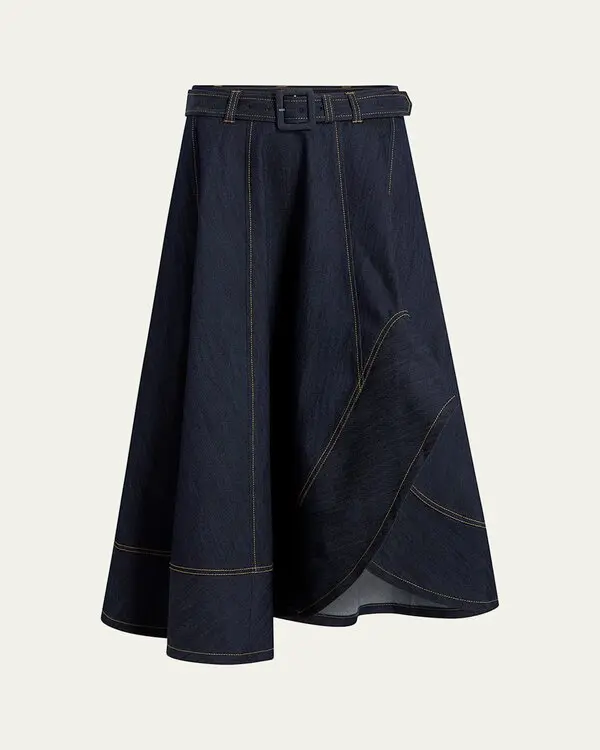 Cinq À Sept Zelda Denim Midi Skirt