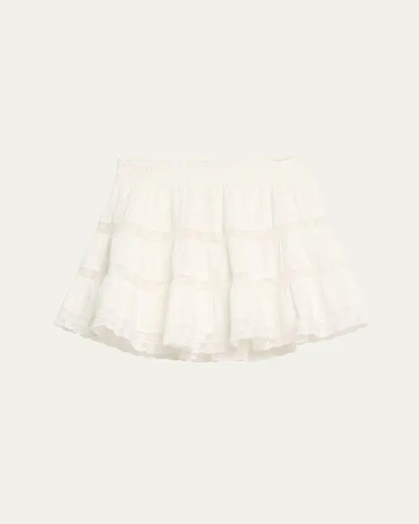 LoveShackFancy Viro Mini Skirt - White