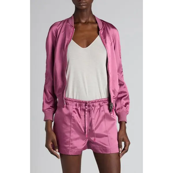 TOM FORD Satin Bomber Jacket - Fuchsia Rose