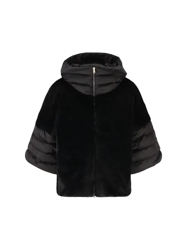Herno Cape With Padded Details - Black
