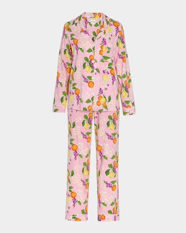 BEDHEAD PAJAMAS Fruit-print Organic Cotton Jersey Pajama Set - Citrus Blossom
