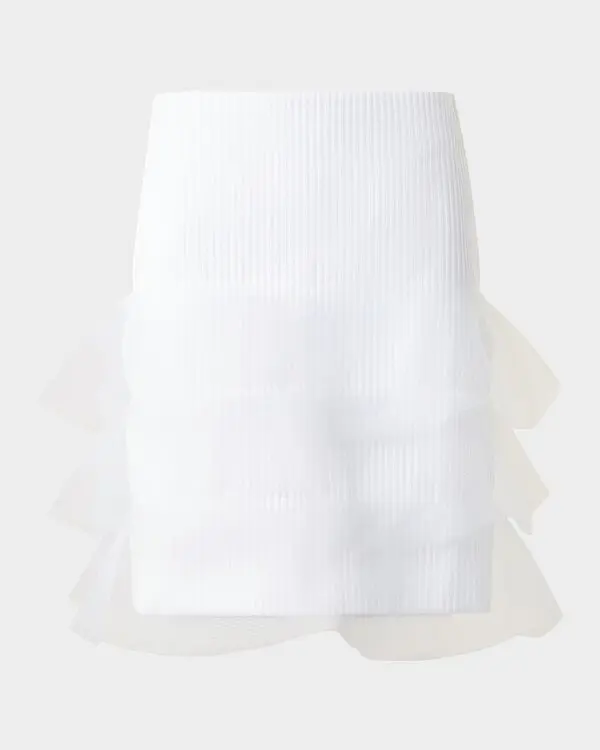 Akris Ruffle-trim Ribbed Mini Skirt