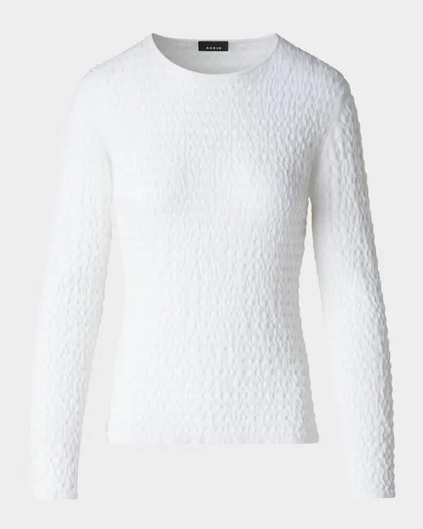 Akris Textured Knit Crewneck Sweater
