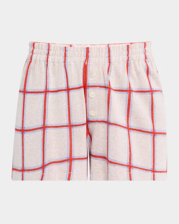 Guest In Residence Picnic Plaid Shorts - Natural