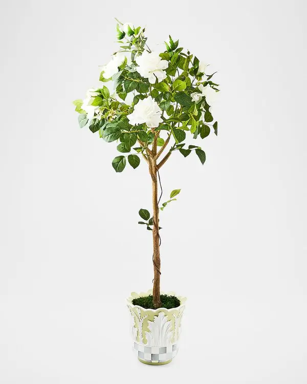 MACKENZIE-CHILDS Cameo 53" Potted Rose Topiary