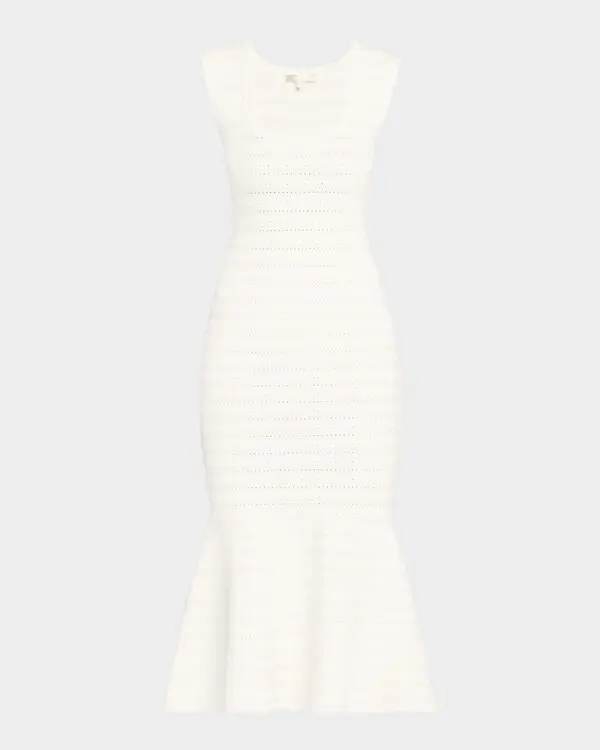 LoveShackFancy Leigh Knit Midi Dress - Ivory