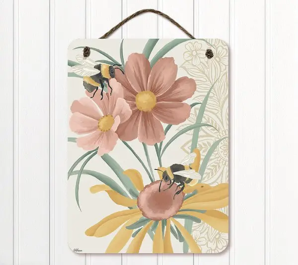COURTSIDE MARKET Spring Flowers 12x16 Artboard With Twine
