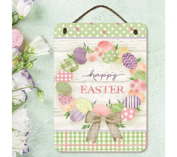 COURTSIDE MARKET Easter Egg Wreath Green 12x16 Artboard With T