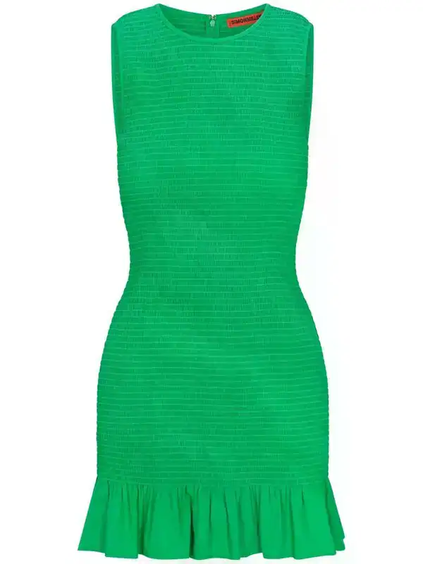 simon miller green dress AGUA MAXI DRESS IN PALM GREEN CRINKLE CHIFFON – DE LA VALI OFFICIAL main image 0