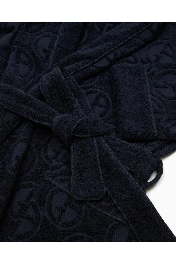 Giorgio Armani Monogram Cotton Terry Bathrobe