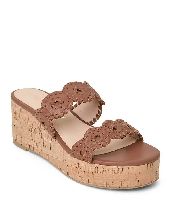 Jack Rogers Laurin Platform Sandals - Cognac