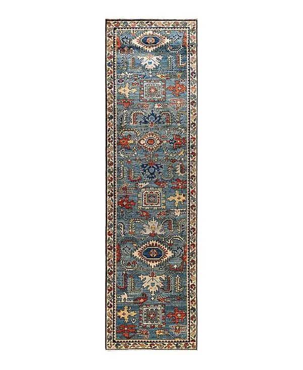 Bloomingdale'S Serapi M1945 Runner Area Rug, 2'7 X 9'8 - Light/blue