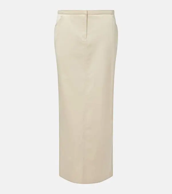 TOTÊME Cotton-blend Satin Maxi Skirt - White