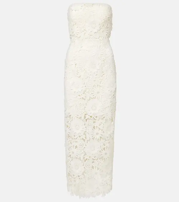 Remain Birger Christensen Bridal Strapless Lace Midi Dress - White
