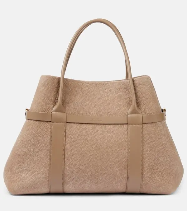 Loro Piana Ghiera Large Leather Tote Bag - Beige