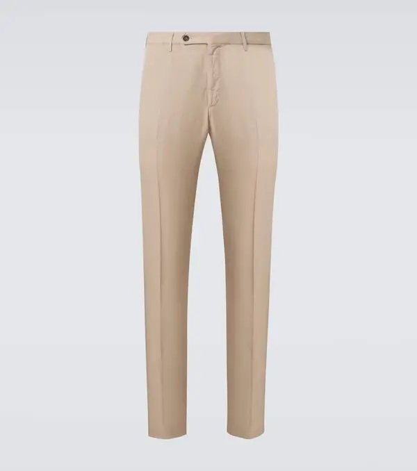 SLOWEAR Incotex Linen And Cotton Straight Pants - Beige