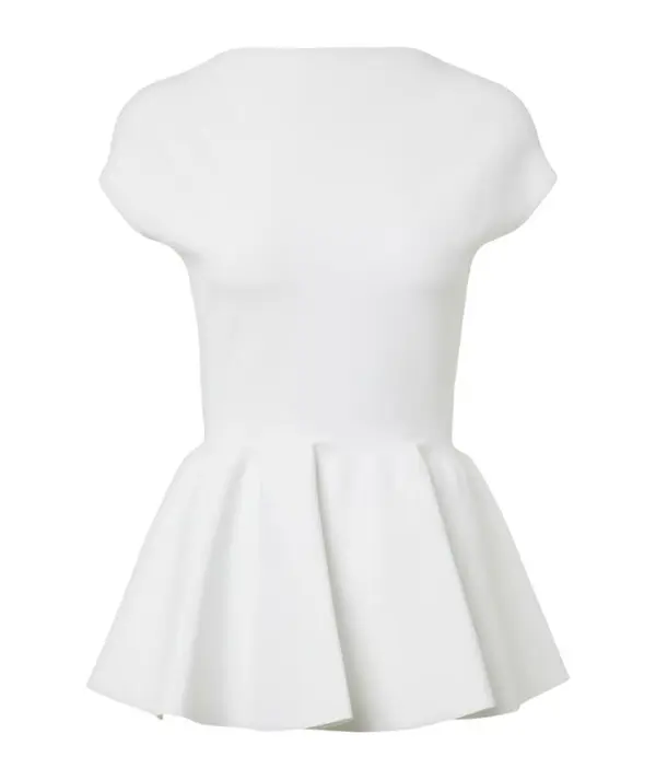 Alaïa Peplum Top - White