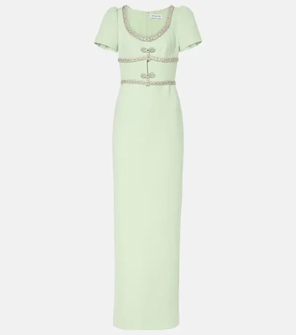 SELF-PORTRAIT Embellished Crêpe Gown