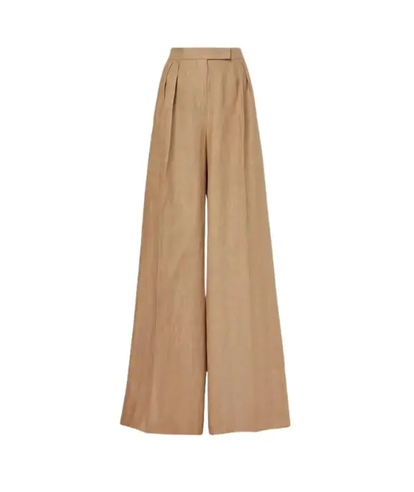 Max Mara Rauche Wide-leg Linen Pants - Brown