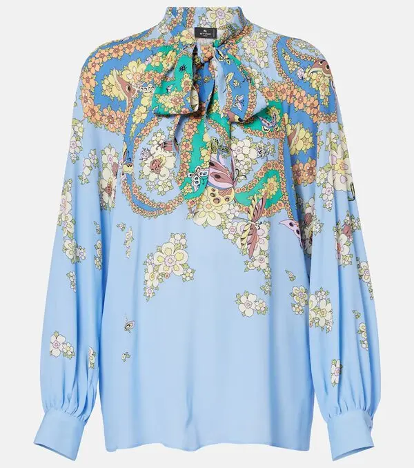 Etro Floral Print Blouse - Blue