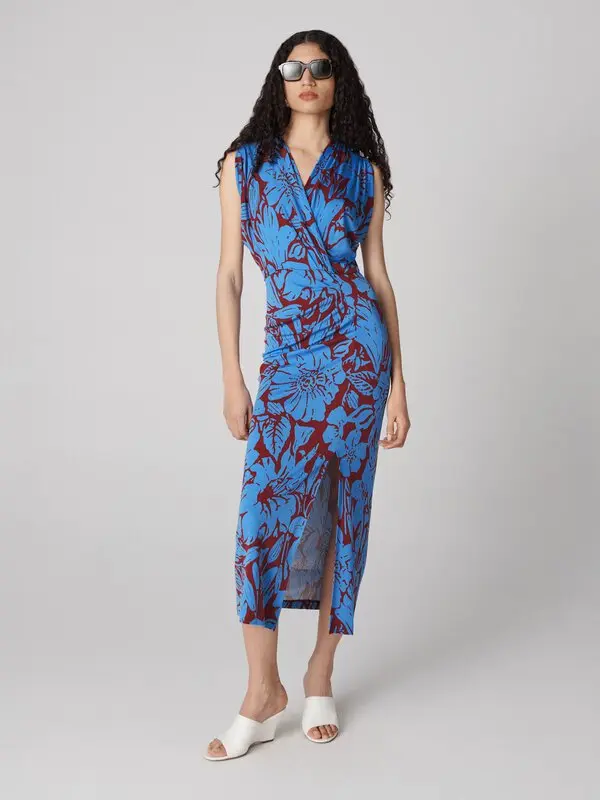 Diane Von Furstenberg Williams Wrap Dress In Iliad Floral Burgundy - 60%  Off | Editorialist