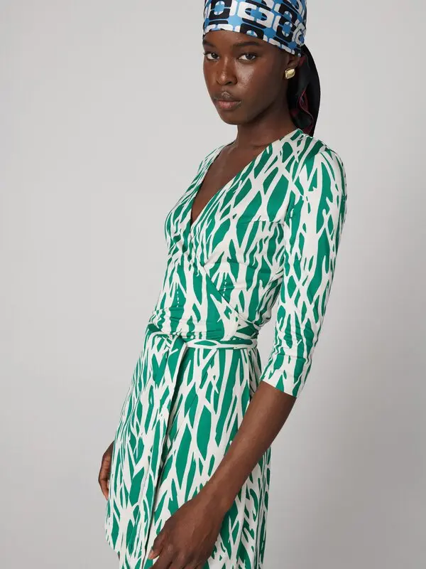 Diane Von Furstenberg Julian Silk Jersey Wrap Dress - Twigs Green