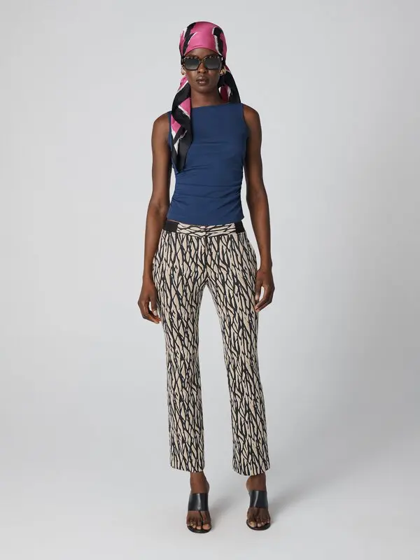 Diane Von Furstenberg Calliope Pants - Tiny Shadow Twigs Warm Sand