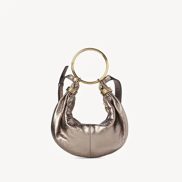 Chloé Small Bracelet Hobo Bag In Metallized Leather