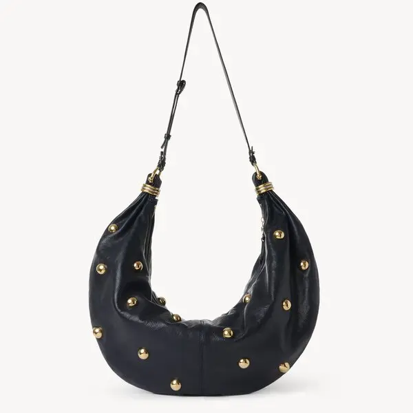 Chloé Large Bracelet Hobo Bag In Grained Leather With Studs