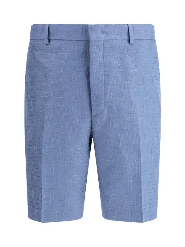 Fendi Signature Linen Jacquard Shorts