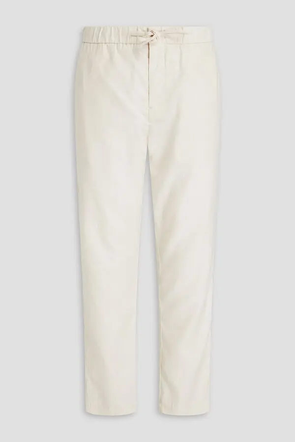 Frescobol Carioca Oscar Linen And Cottonblend Drawstring Chinos - Ecru
