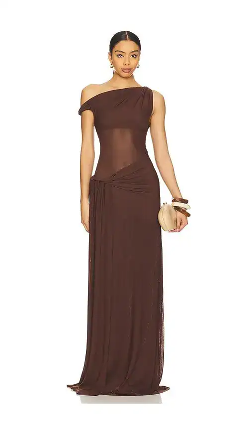 Misha Collection Sisal Maxi Dress - Espresso - 26% Off | Editorialist
